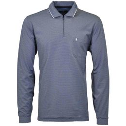 Ragman Poloshirt Taubenblau M M Reissverschluss