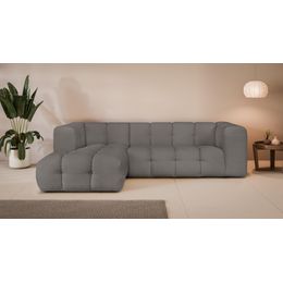 Ecksofa, B:276cm H:75cm T:178cm, grau, LeGer Home by Lena Gercke, 100% Polyester, Wohnzimmer, Sofas, "TALISHA L-Form Designersofa, moderne Steppung,