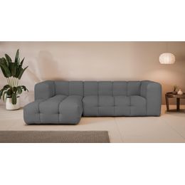 Ecksofa, B:276cm H:75cm T:178cm, grau, LeGer Home by Lena Gercke, 100% Polyester, Wohnzimmer, Sofas, "TALISHA L-Form Designersofa, moderne Steppung,