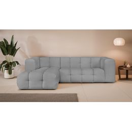 Ecksofa, B:276cm H:75cm T:178cm, grau, LeGer Home by Lena Gercke, 100% Polyester, Wohnzimmer, Sofas, "TALISHA L-Form Designersofa, moderne Steppung,