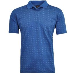 Ragman Poloshirt Blau-Melange-765 XL XL Poloshirt mit 3-Knopfleiste