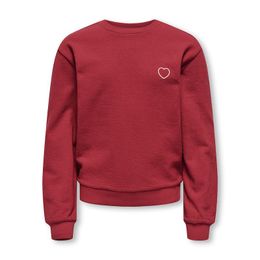KIDS Only Sweatshirt »KOGTINA L/S LOVE O-NECK UB SWT« Karanda Red Print:Cool 164 164 Sweater von KIDS Only für Mädchen