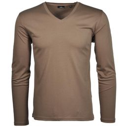 Ragman Langarmshirt Hellbeige-846 S S V-Ausschnitt