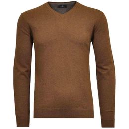 Ragman V-Ausschnitt-Pullover Braun-863 52 52 Baumwolle-Kaschmir-Mix