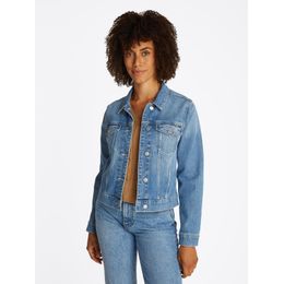 Tommy Hilfiger Damen Jeansjacke "DNM SLIM JACKET UMA"uma, Gr. 32, unifarben, Denim/Jeans, Obermaterial: 99% Baumwolle, 1% Elasthan, Jacken, in blauer