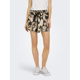 Shorts Only "ONLNOVA LIFE VIS JASMIN SHORTS AOP", Damen, Gr. XS (34), N-Gr, schwarz aop:503 untaimed leaves, Web, Obermaterial: 100% Viskose, bedruckt, regular fit kurz, Hosen