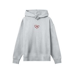 F4NT4STIC Hoodie 'Rote Herzen' Damen Gr&ouml;&szlig;e L grau / rot