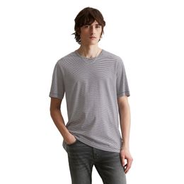 Marc O'Polo T-Shirt MARC O'POLO DENIM, Herren, Gr. L, bunt (dunkelblau_multi_02), Single Jersey, Obermaterial: 100% Baumwolle, geringelt, regular fit, Rundhals, Shirts, fein gringelt