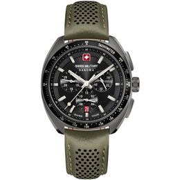 SWISS MILITARY HANOWA Uhr 'Defender' Herren Größe One Size dunkelgrün / rot / schwarz / silber
