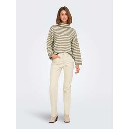 Only Rollkragenpullover in Khaki/ Creme - 60% | Größe S | Damen-pullover-cardigans