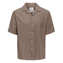Only & Sons ONLY & SONS Hemd "Dilem" in Hellbraun - 60% | Größe L | Herren-plussize