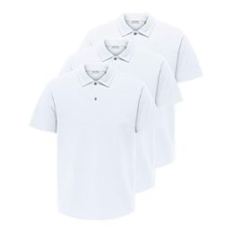 Only & Sons ONLY & SONS 3er-Set: Poloshirts "Gordon" in Weiß - 65% | Größe XL | Herren-plussize