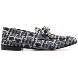 Tommy Hilfiger Low-Top Sneaker - Chain Detail Monogram Denim Loafers - Gr. 38 (EU) - in Bunt - f&uuml;r Damen