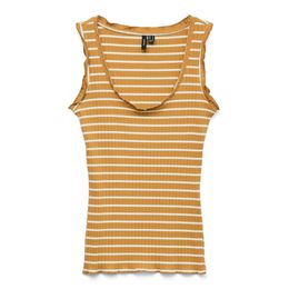 V&eacute;ro Moda Vero Moda Top 'VMSEA' Damen Gr&ouml;&szlig;e L honig / wei&szlig;