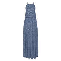 Lascana Kleid Damen Gr&ouml;&szlig;e 34 taubenblau / schwarz Sommerkleid