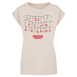 F4NT4STIC T-Shirt 'Stranger Things In Your Dreams Netflix TV Series' Damen Gr&ouml;&szlig;e S sand / grau / anthrazit / rot