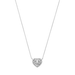 Michael Kors Halskette - Tapered Baguette Heart Pendant Necklace - Gr. unisize - in Silber - f&uuml;r Damen