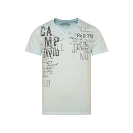 CAMP DAVID T-Shirt Herren Gr&ouml;&szlig;e XXL hellblau / schwarz