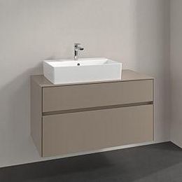 Villeroy & Boch Villeroy und Boch Collaro Waschtischunterschrank C12600VM 100x54,8x50cm, Waschtisch links, taupe