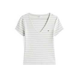 Tommy Jeans T-Shirt 'Essential' Damen Gr&ouml;&szlig;e XXS pastellgr&uuml;n / wei&szlig;
