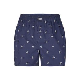 Happy Shorts Boxer ' Motives ' Herren Gr&ouml;&szlig;e S dunkelblau / wei&szlig;