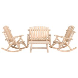 4-tlg. Garten-Lounge-Set Massivholz Fichte