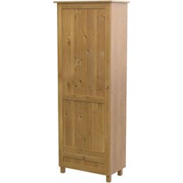Schuhschrank Home Affaire "Juventus", beige (natur), B:67cm H:180cm T:38cm, Massivholz, Schränke, aus massiver Kiefer, Breite 67cm, Höhe 180 cm