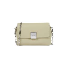 Umhängetasche Calvin Klein "CK PLAQUE SM CROSSBODY W/CHAIN", Damen, Gr. B/H/T: 17,5cm x 11cm x 5cm, grün (lindgrün), Lederimitat, Taschen, Schultertasche, Abendtasche, kleine Umhängetasche in eleganter Optik