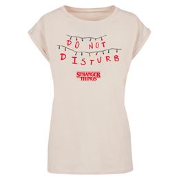 F4NT4STIC T-Shirt 'Stranger Things Do Not Disturb Netflix TV Series' Damen Gr&ouml;&szlig;e 5XL sand / gelb / blutrot / schwarz