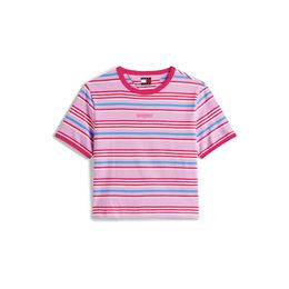 Tommy Jeans T-Shirt Damen Gr&ouml;&szlig;e L himmelblau / fuchsia / rosa