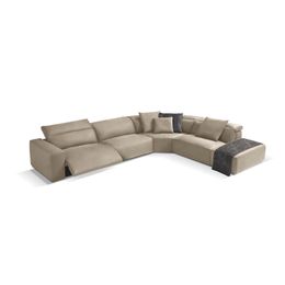 Ecksofa Egoitaliano "Beverly, extravangantes Designsofa mit erstklassigem Sitzkomfort", wei&szlig; (paper), B:378cm H:95cm T:282cm, Leder &raquo;BULL&laquo; (echtes Rindsleder). Geschliffenes, pigmentiertes und behandeltes Rindsleder mit einer Dicke von 1, 3-1, 5 mm. Dieses Leder zeigt eine ziemlich weiche Hand mit einem halb undurchsichtigen Aussehen. Es handelt sich um ein gesch&uuml;tztes Leder. Eine leichte Deckschi