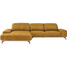 Wohnlandschaft Musterring "MR 2490", gelb (kurkuma, s), B:342cm T:207cm, Sofas, Wohnlandschaft, Fu&szlig; schwarz, Sitzh&ouml;he 48cm, wahlweise mit Funktionen, Ma&szlig;e 342x207 cm