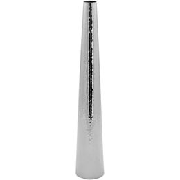 Dekovase Fink "CUBA, mit feiner Hammerschlagstruktur", silber (silberfarben), H:43cm Ø:7cm, Edelstahl, Vasen, Rosenvase, Tischvase aus Edelstahl, silberfarben