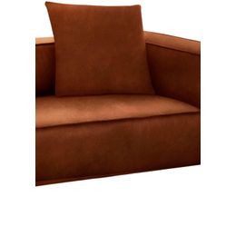 Sofakissen W.Schillig "around-the-block", braun (cognac z69), B:60cm H:60cm, Longlife Xtra-Leder Z69: Das feinnarbige, gedeckte Softleder Z69 besticht durch seine au&szlig;ergew&ouml;hnliche Weichheit im trendigen &raquo;Vintage-Look&laquo;, Hautst&auml;rke 0, 9 - 1, 1 mm;Longlife fabric Flachgewebe T88 (100% Polyester), Polsterauflagen, Sofakissen, Dekokissen ohne Steppung