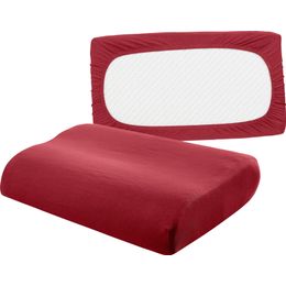 Kissenbezug bellana "Universal Jersey", rot (rubin), B:80cm L:40cm, Feinjersey, Obermaterial: 95% Baumwolle, 5% Elasthan, Kissenbezüge, passend für Nackenstützkissen