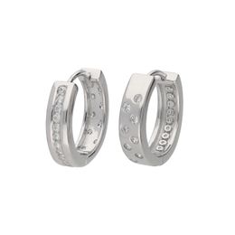 Paar Creolen Vivance "Zirkonia", silber (silber 925), Ohrringe, Damen, Silber 925 (Sterlingsilber)