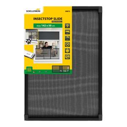 Insektenschutz-Fensterrahmen Schellenberg ""Insectstop Slide", ausziehbares Fliegengitter mit Aluminiumgewebe", grau (rahmen: anthrazit gewebe: silberfarben), B:142cm H:50cm, Insektenschutzgitter, ohne bohren, max. 50 x 142 cm in weiß und anthrazit