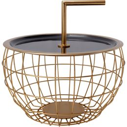Beistelltisch Kayoom "Art Deco 500, Abstelltisch aus Metall,funktional und stabil", schwarz (schwarz, gold, schwarz), B:38cm H:23,5cm T:38cm, 100% Eisen, Tische, Dekorativ, mit abnehmbarem Griff ( 13 cm ), Stauraumfunktion