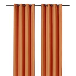 Weckbrodt-Gardinen Vorhang WECKBRODT "Vito", orange, B:140cm H:245cm, Satin, Polyester, Gardinen, Microvelour, blickdicht, Unifarben, Gardine, Store