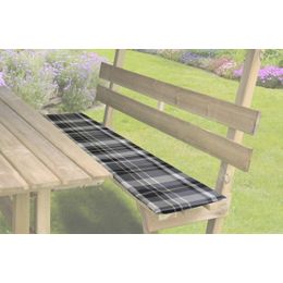 Auflagekissen Weka "Sitzauflage für Sitzlaube/Sitzbank 662", schwarz (kariert), B:38cm H:4cm T:178cm, Baumwolle, Polyester, Polsterauflagen, 2er-Set
