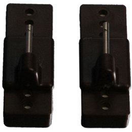 Klebeträger Liedeco, braun, B:1,7cm H:4,7cm, Kunststoff, Metall, Sichtschutzbefestigungen, für Vitragen-Bistrostangen