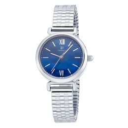 Quarzuhr, blau (blau, silberfarben), Armbanduhren, Damen, Quarzuhr