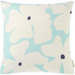 Kissenbezüge Tom Tailor HOME "Scandi Flower", blau (hellblau, aqua), B:45cm L:45cm, Baumwolle, Obermaterial: 100% Baumwolle, Kissenbezüge, aus nachhaligerer Baumwolle (BCI)