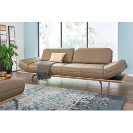 4-Sitzer "CR.420, Designsofa, Loungesofa", braun (signalbraun 534, 44), B:252cm H:117cm T:129cm, Leder Oskar - echtes Leder;Flachgewebe DONNA (76% Polyester 24% Polyacryl), CREATION BY ROLF BENZ, Sofas, in 2 Qualit&auml;ten, Holzrahmen in Eiche Natur oder Nu&szlig;baum, Breite 252 cm