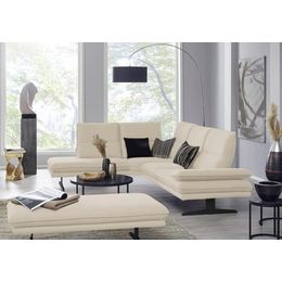 Ecksofa W.Schillig "broadway, Designsofa, toller Sitzkomfort, zeitlos, elegant, L-Form", grau (eisgrau z59), B:284cm H:94cm T:224cm, Longlife Xtra-Leder Z59: Glattleder mit modischer Pr&auml;gung. Hautst&auml;rke 0, 9 - 1, 1 mm, Sofas, Ecksofa, Sitztiefenverstellung, Kopfteil- & Seitenteilverstellung, Breite 284cm