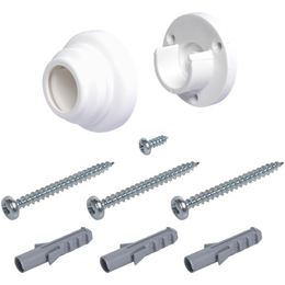 Wandträger Liedeco "Thüringen", weiß, Ø:2,8cm, Gardinenstangenhalterungen, für Gardinenstangen Ø 28 mm