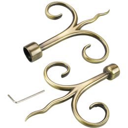 Gardinenstangen-Endstück Liedeco "Diana", gold (messingfarben, antik), B:10,2cm H:13,7cm L:13,7cm Ø:1,6cm, Gardinenstangenendstücke, für Gardinenstangen Ø 16 mm
