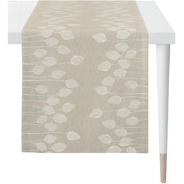 Tischläufer Apelt "5701 HERBSTZEIT, Herbstdeko, Herbst", beige (natur), B:48cm L:140cm, Polyester, Viskose, Tischdecken, Jacquardgewebe