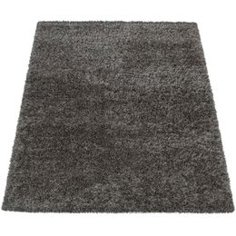 Hochflor-Teppich Paco Home "Maya 400", grau, B:120cm H:49mm L:170cm, Polypropylen (PP), Teppiche, Uni-Farben, mit Effektgarn, weich & kuschelig