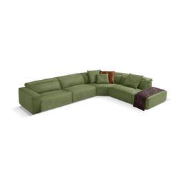 Ecksofa Egoitaliano "Beverly, extravangantes Designsofa mit erstklassigem Sitzkomfort", gr&uuml;n (kiwi), B:378cm H:95cm T:282cm, Sofas, Ecksofa, wahlweise mit elektrischer Relaxfunktion, Kopfteilverstellung